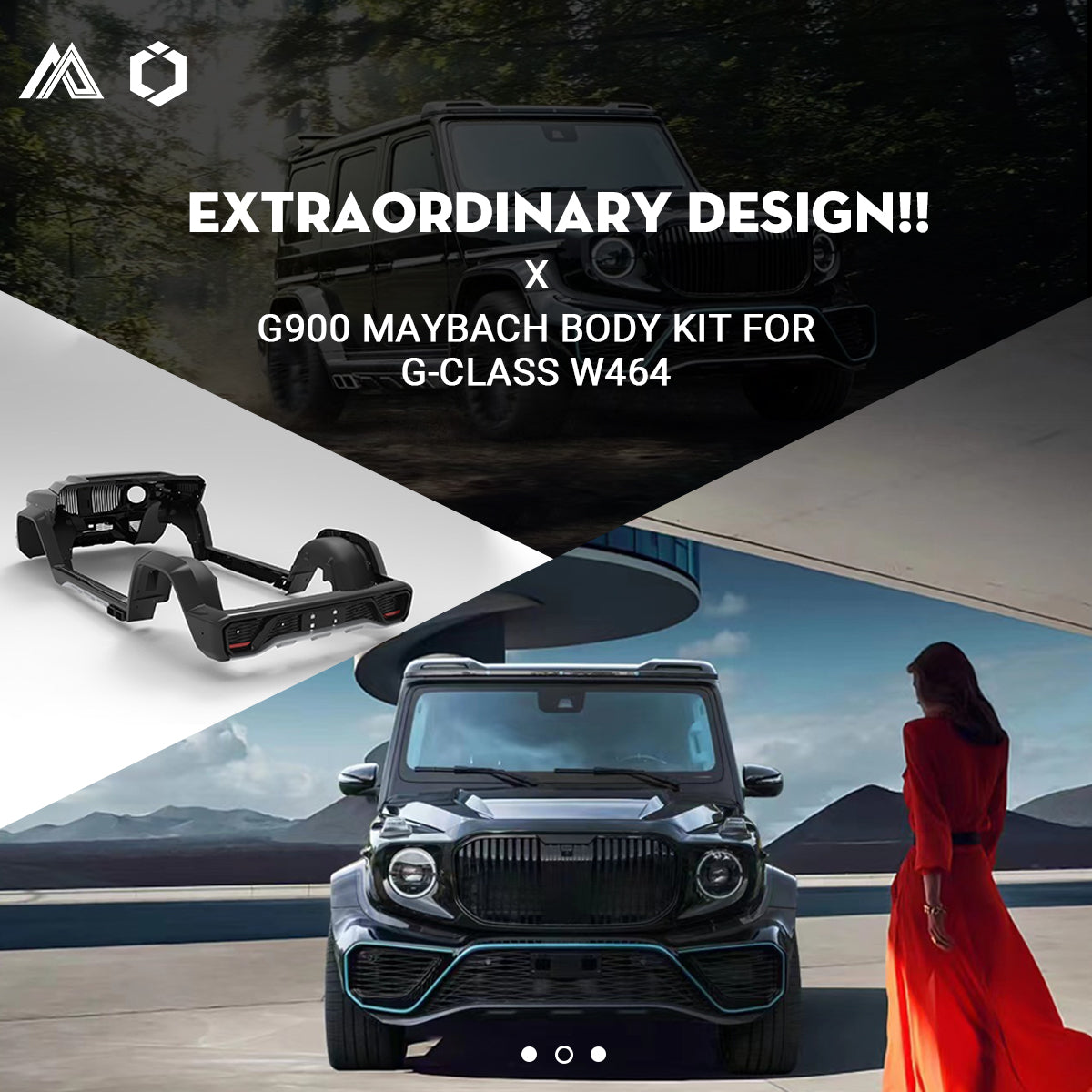 G900 Maybach body kit for G class W464 – Middle