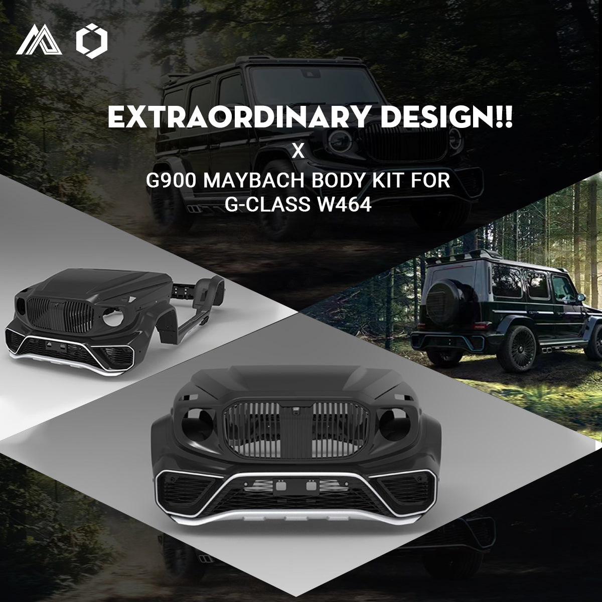 G900 Maybach body kit for G class W464 – Middle